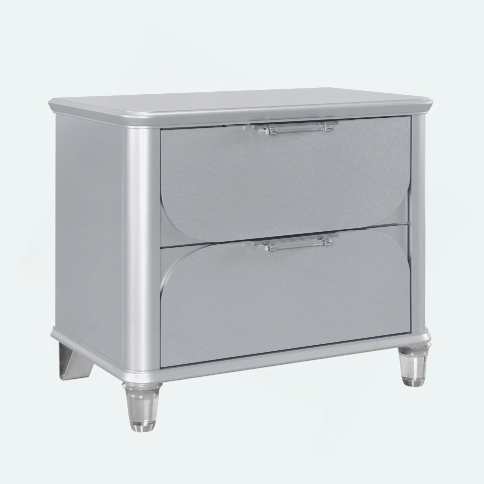 House of Hampton® Stylish And Functional Silver Nightstand With ...