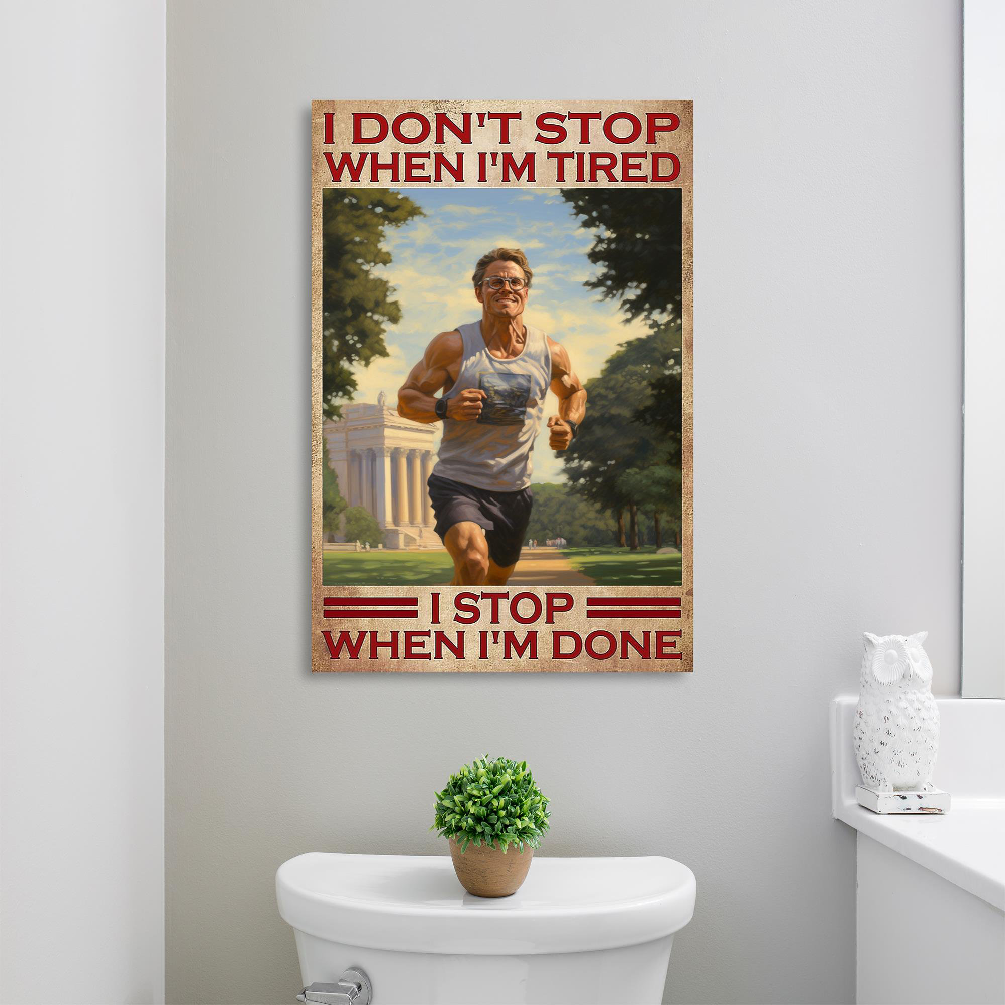 Trinx Man Running I Stop When Im Done - Wrapped Canvas Graphic Art ...