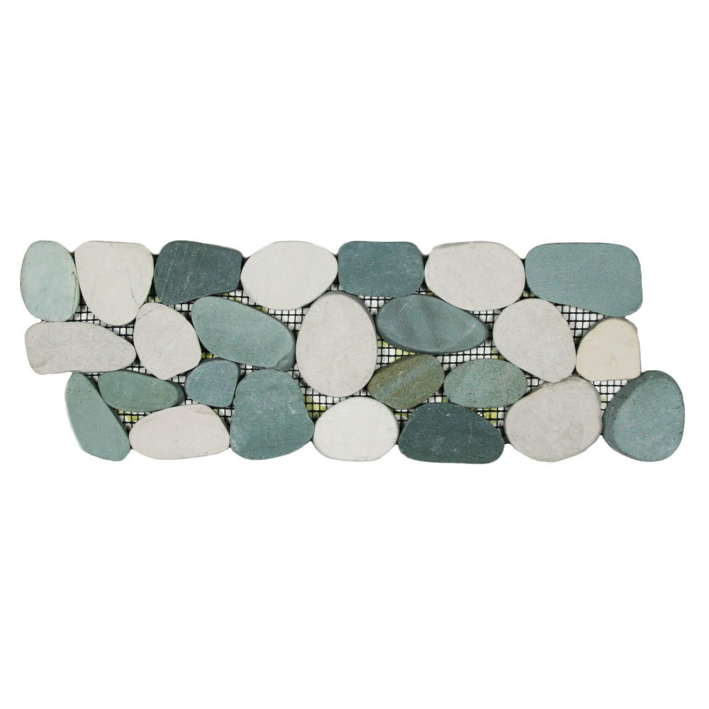 CNK Tile Ganges Natural Stone Listello Mosaic Tile Pebble Design Water ...
