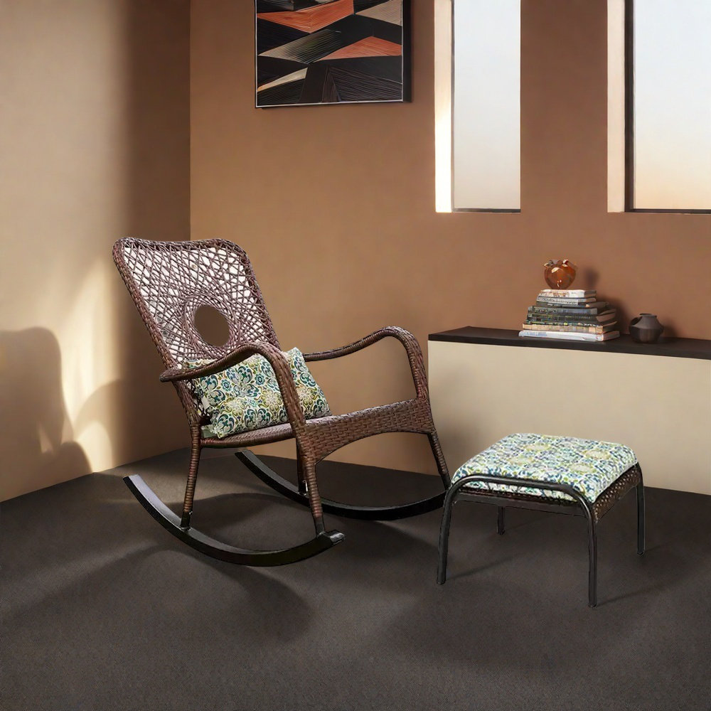 Elegant Home Furnishings.s Ergonomic woven rocking chair | Wayfair