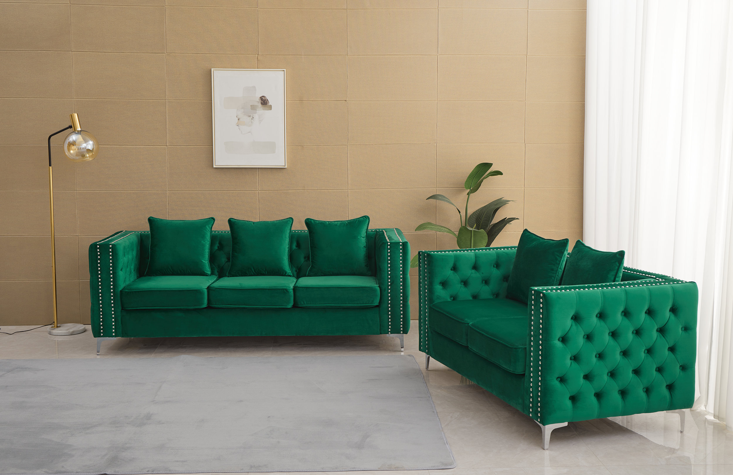 House of Hampton® Habbe 2 - Piece Velvet Living Room Set | Wayfair