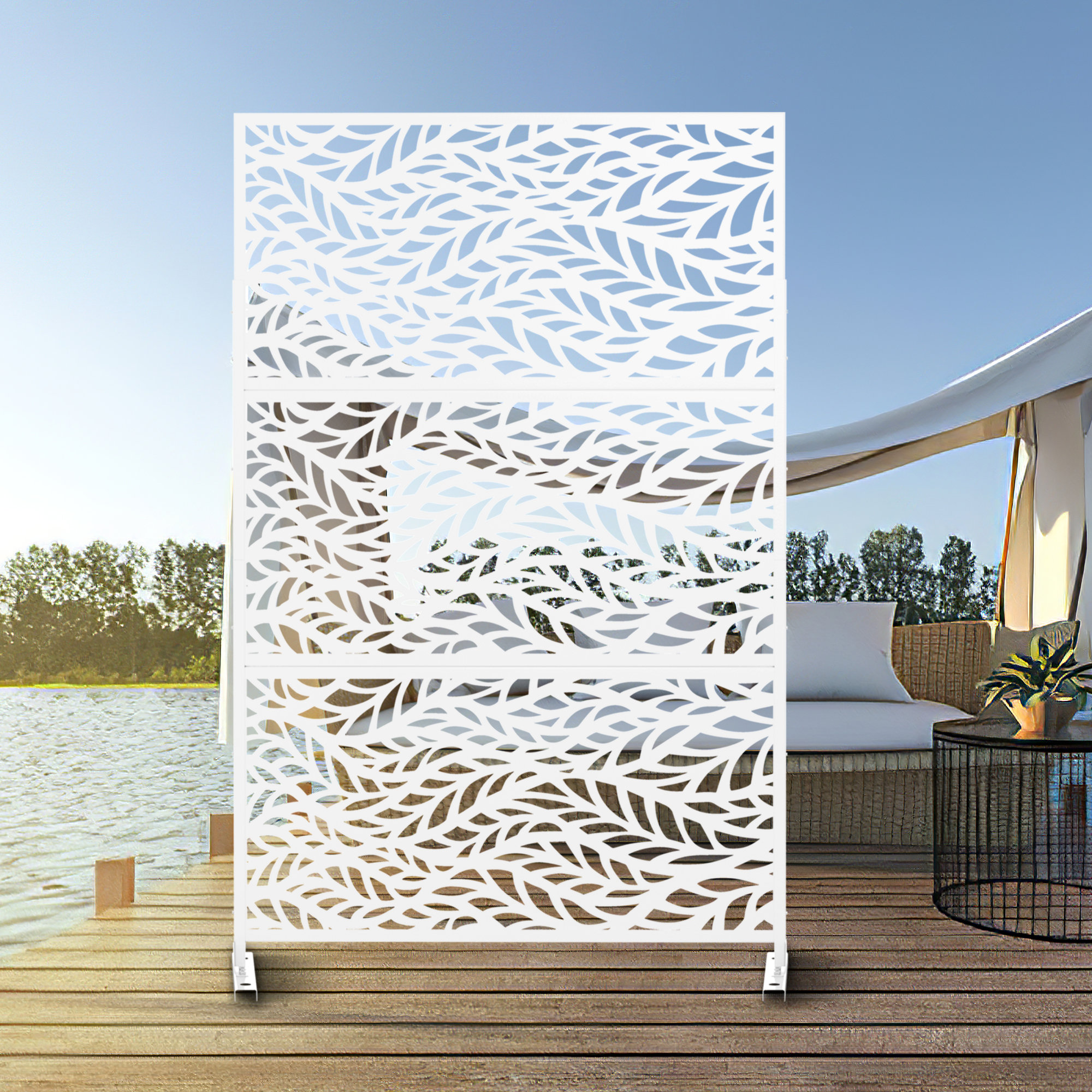 MAYEERTY 4 ft. H x 6 ft. W Metal Privacy Screen & Reviews | Wayfair