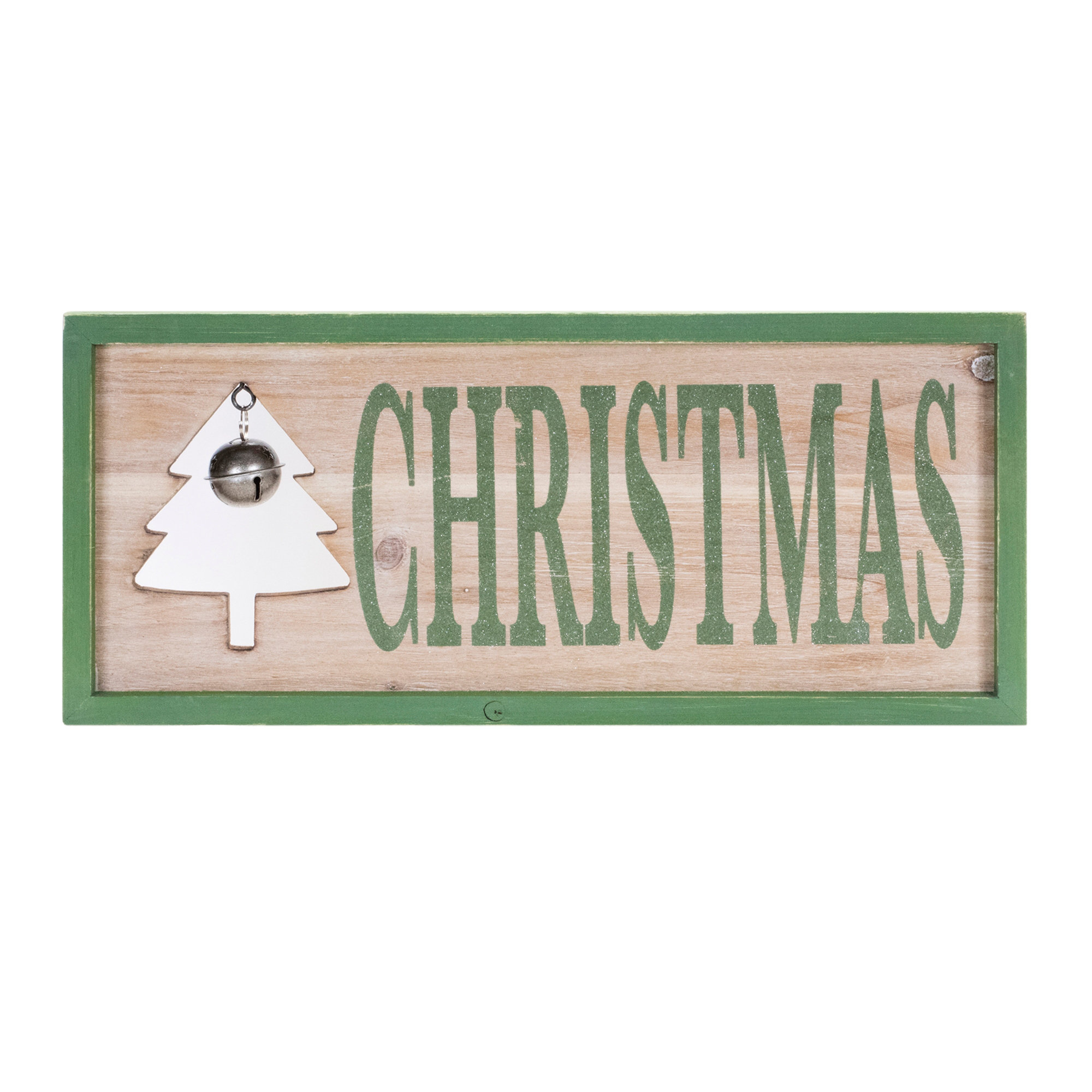 The Holiday Aisle® Wood Framed Christmas Bell Sign 18"L | Wayfair