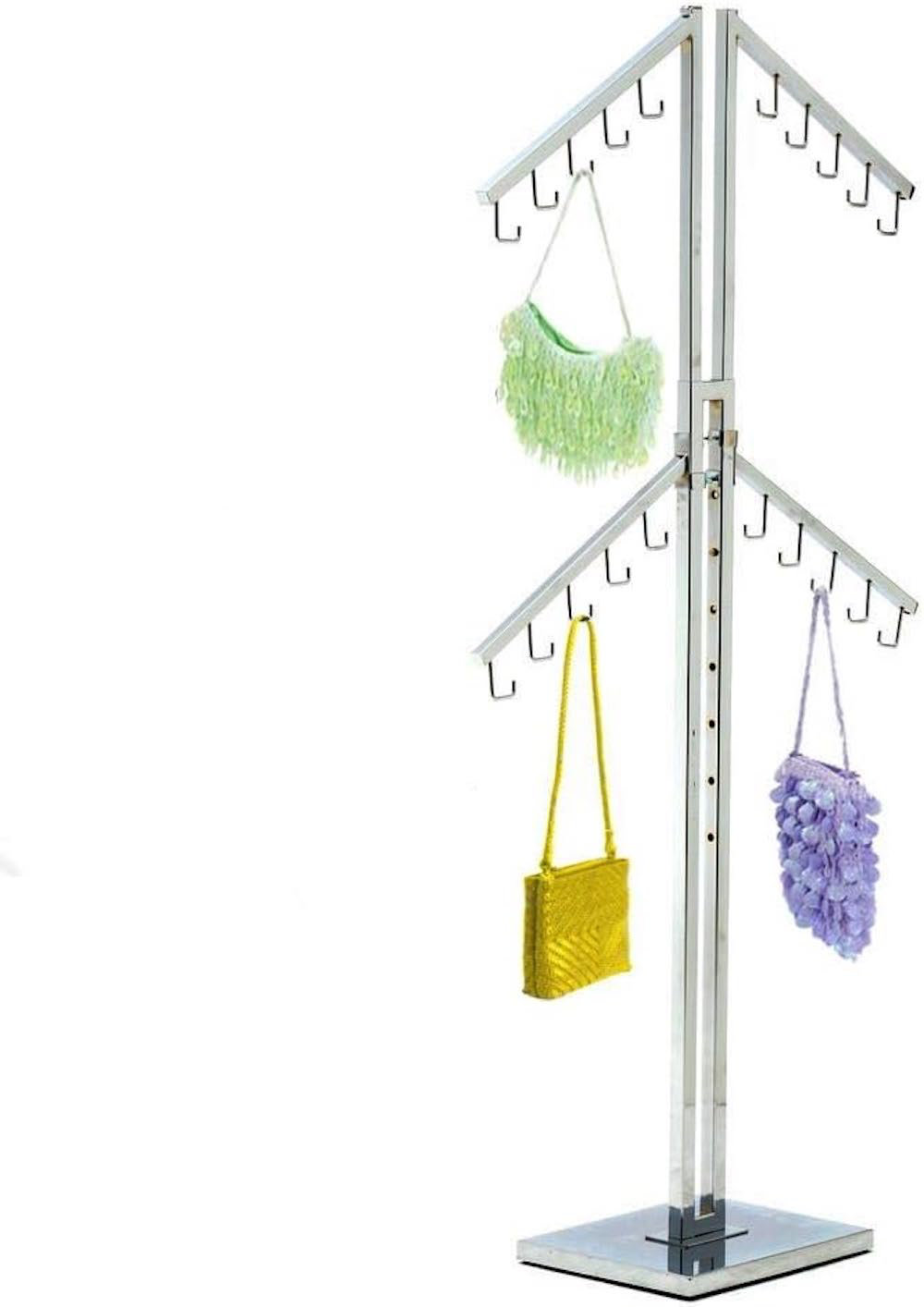 Rebrilliant Only Hangers Four Arm Chrome Handbag Rack With Adjustable ...