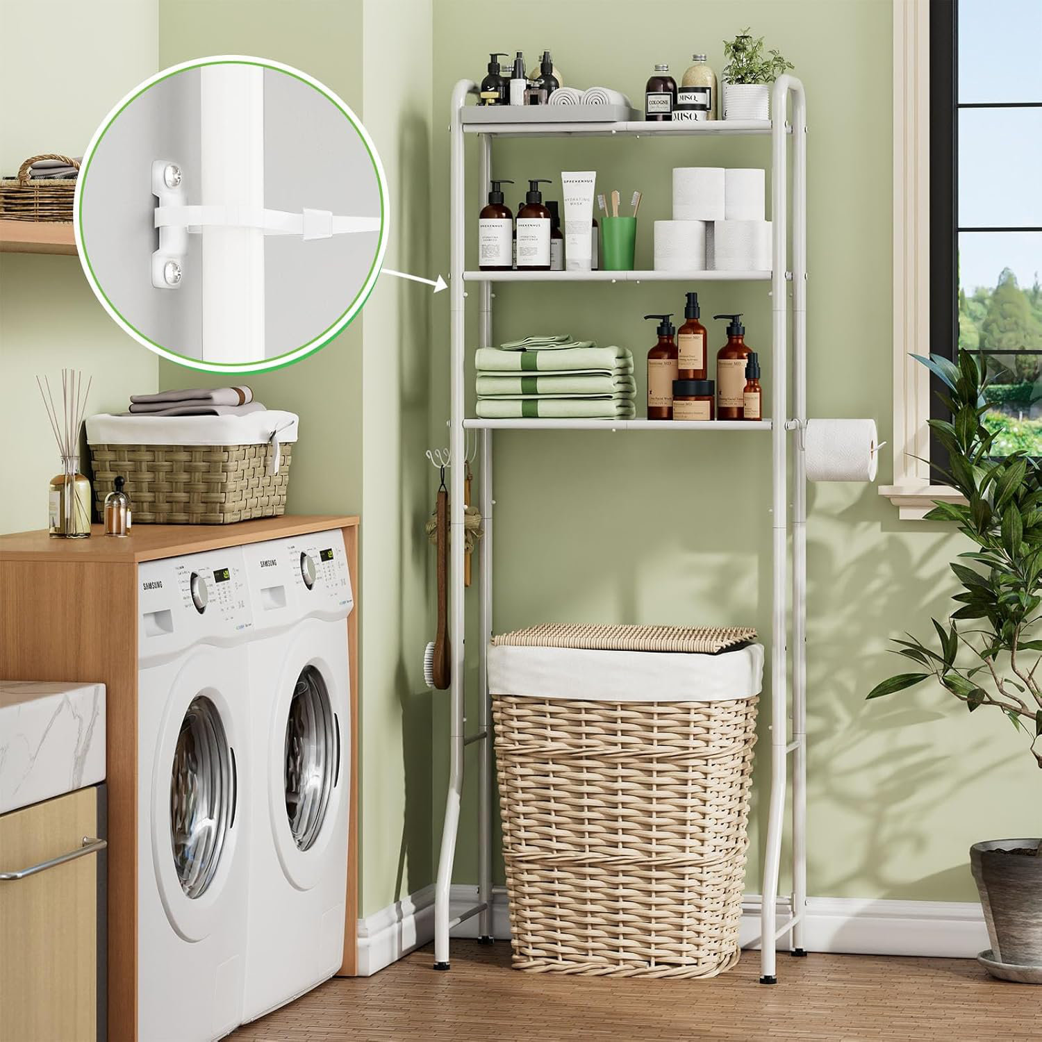 Rebrilliant Simple Trending Over The Toilet Storage Rack, Metal 3 Tier ...