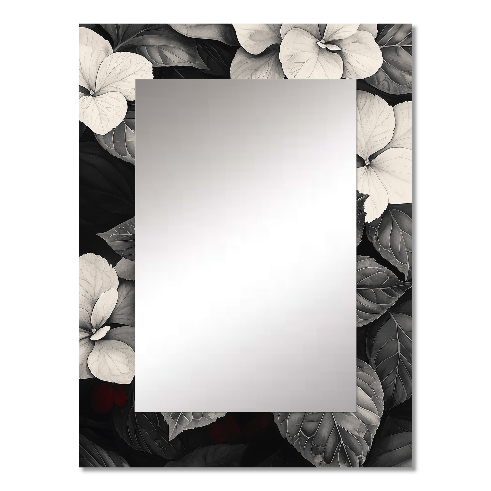 Dakota Fields Monochrome Hydrangeas With Red Petal Accent II ...