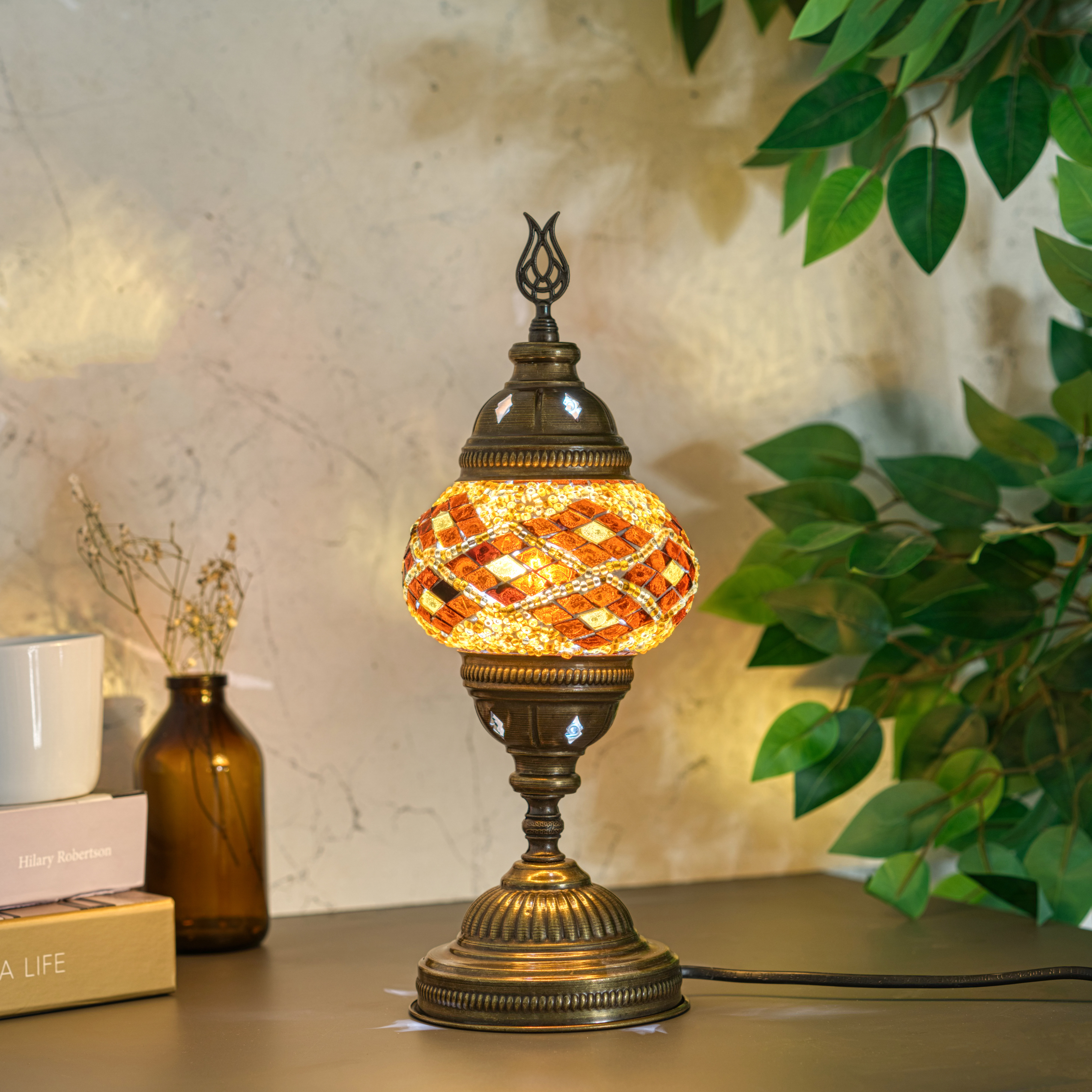 Bungalow Rose Kafthan Turkish Lamp w/ Plug-in - Mosaic Stained Glass ...