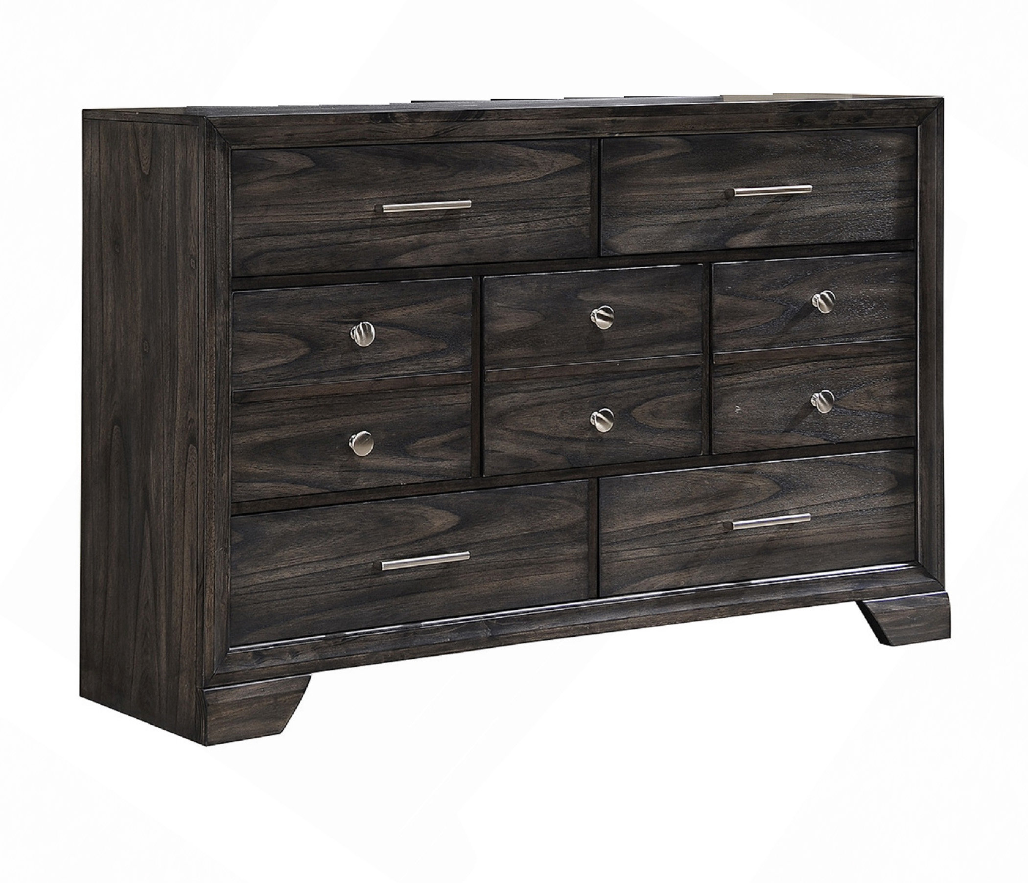 Latitude Run® Drawer Dresser, 1Pc Contemporary Dark Wood Grain Finish ...
