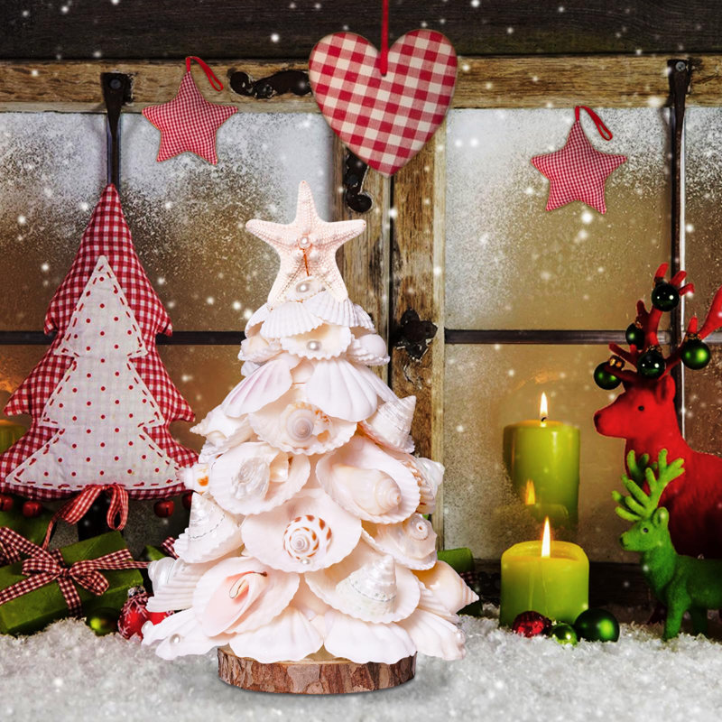 The Holiday Aisle® Tabletop Scallop Shells Christmas Tree | Wayfair
