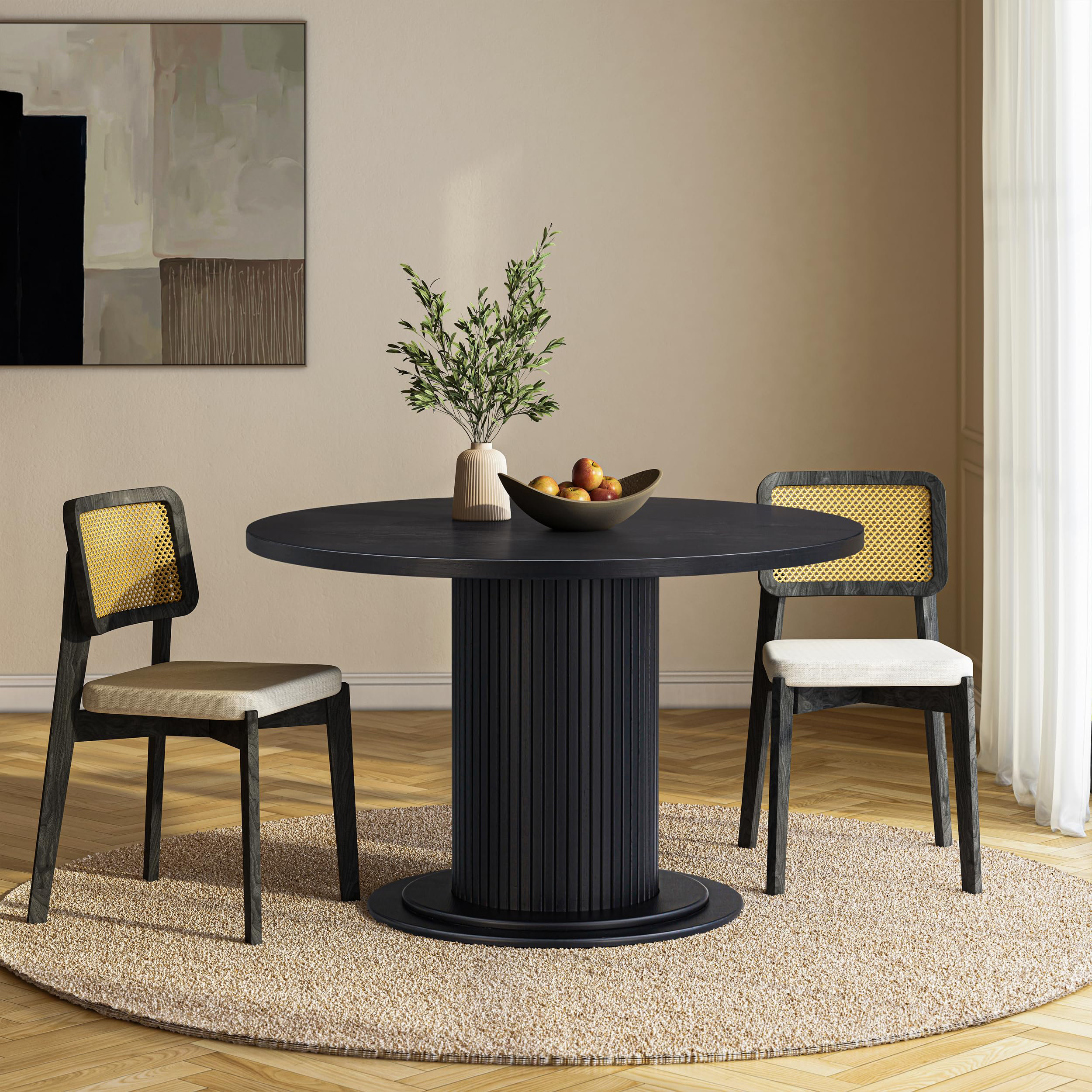 NTC Summit 47 Inch Modern Design, Round Dinner Table for Dining Room ...