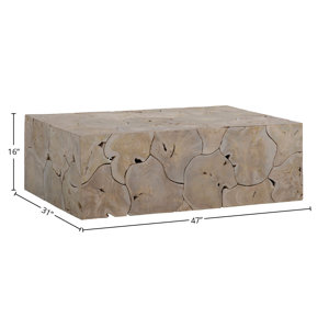 The Twillery Co. Billiot 47-inch Rectangular Teak Root Block Style ...