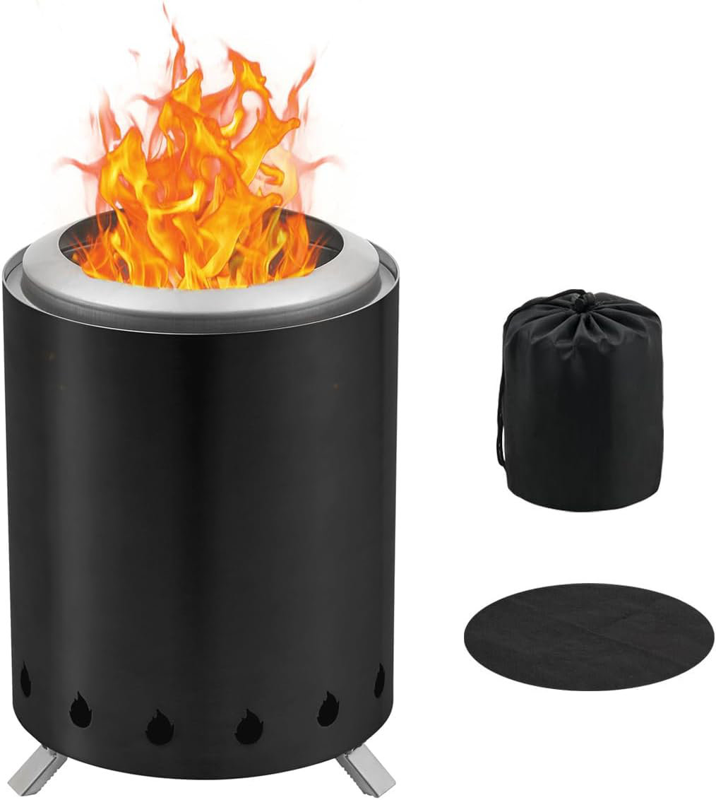INKEDZ Solo Fire Pit with Stand, Smokeless Firepit for Outside ...