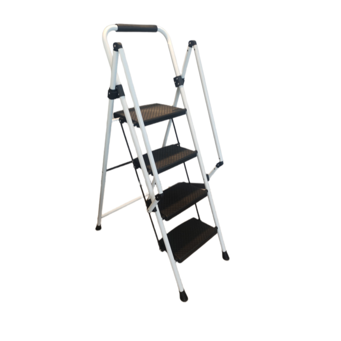 WFX Utility™ White Four-Step Ladder, Light Folding Four-Step Stool ...
