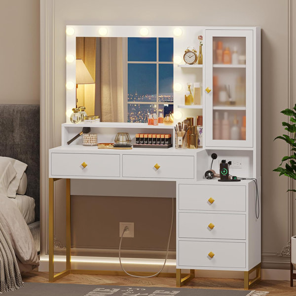 Willa Arlo™ Interiors Dufault Vanity with Mirror & Reviews | Wayfair