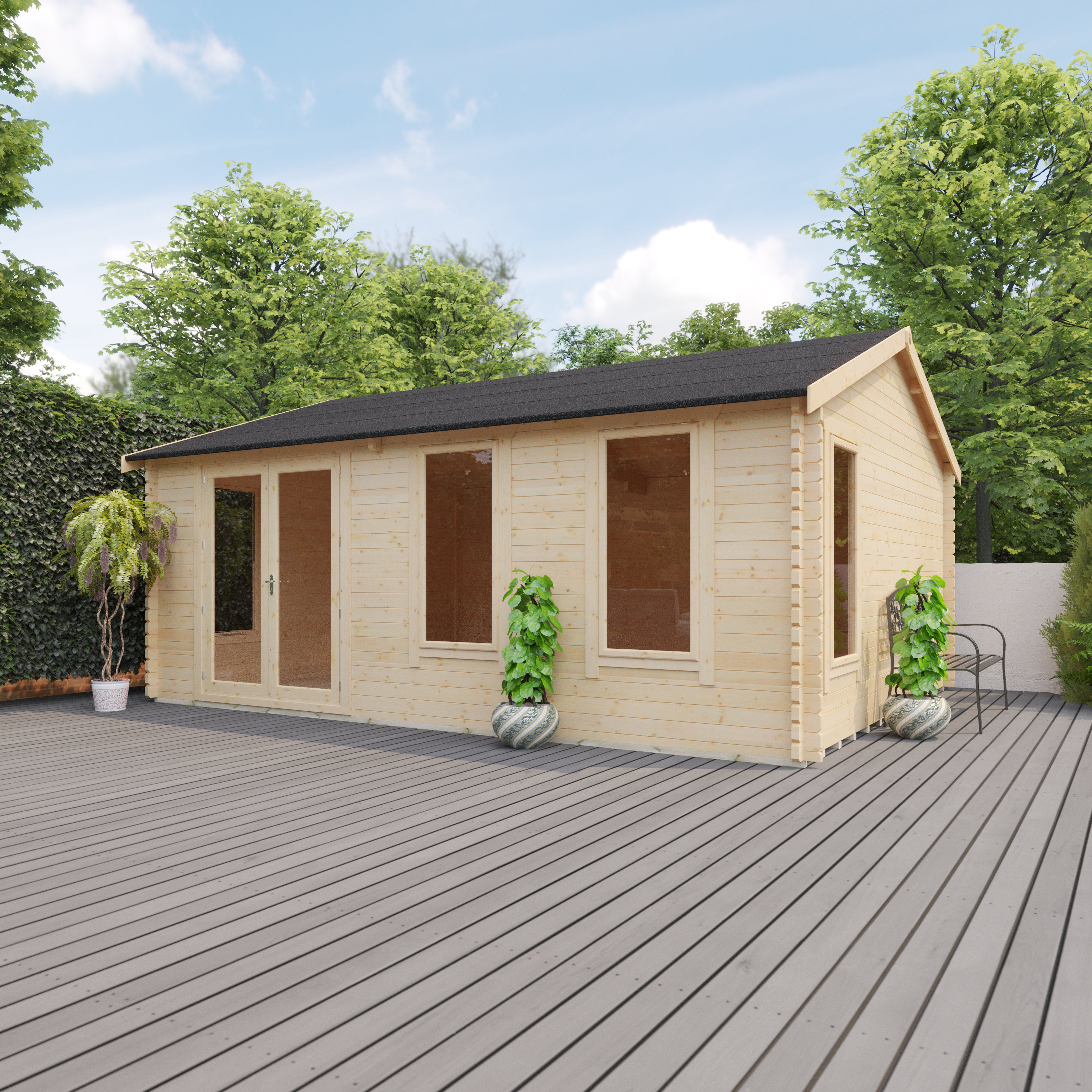 Tiger Sheds The Gamma Tongue & Groove Log Cabin 20x16w | Wayfair.co.uk