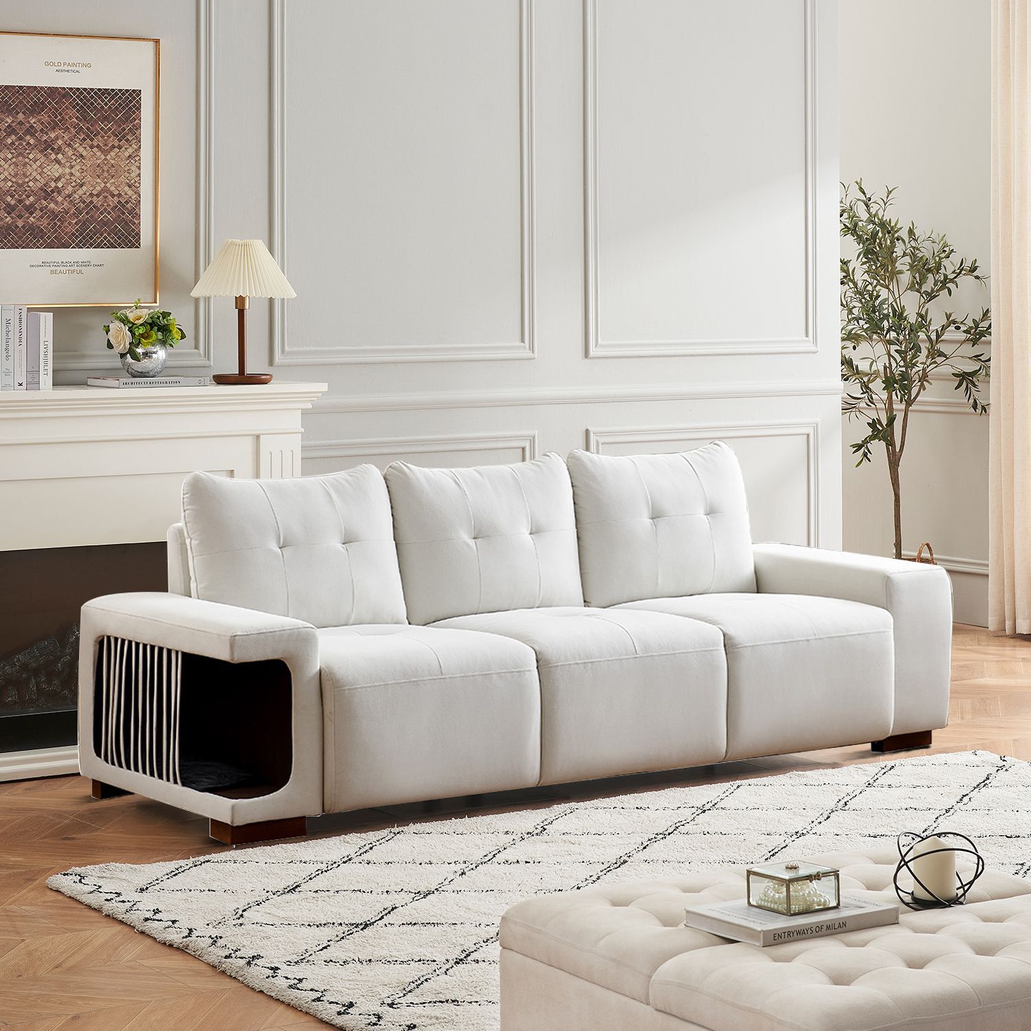 Latitude Run® Modern style pet friendly sofa with kennel and high ...