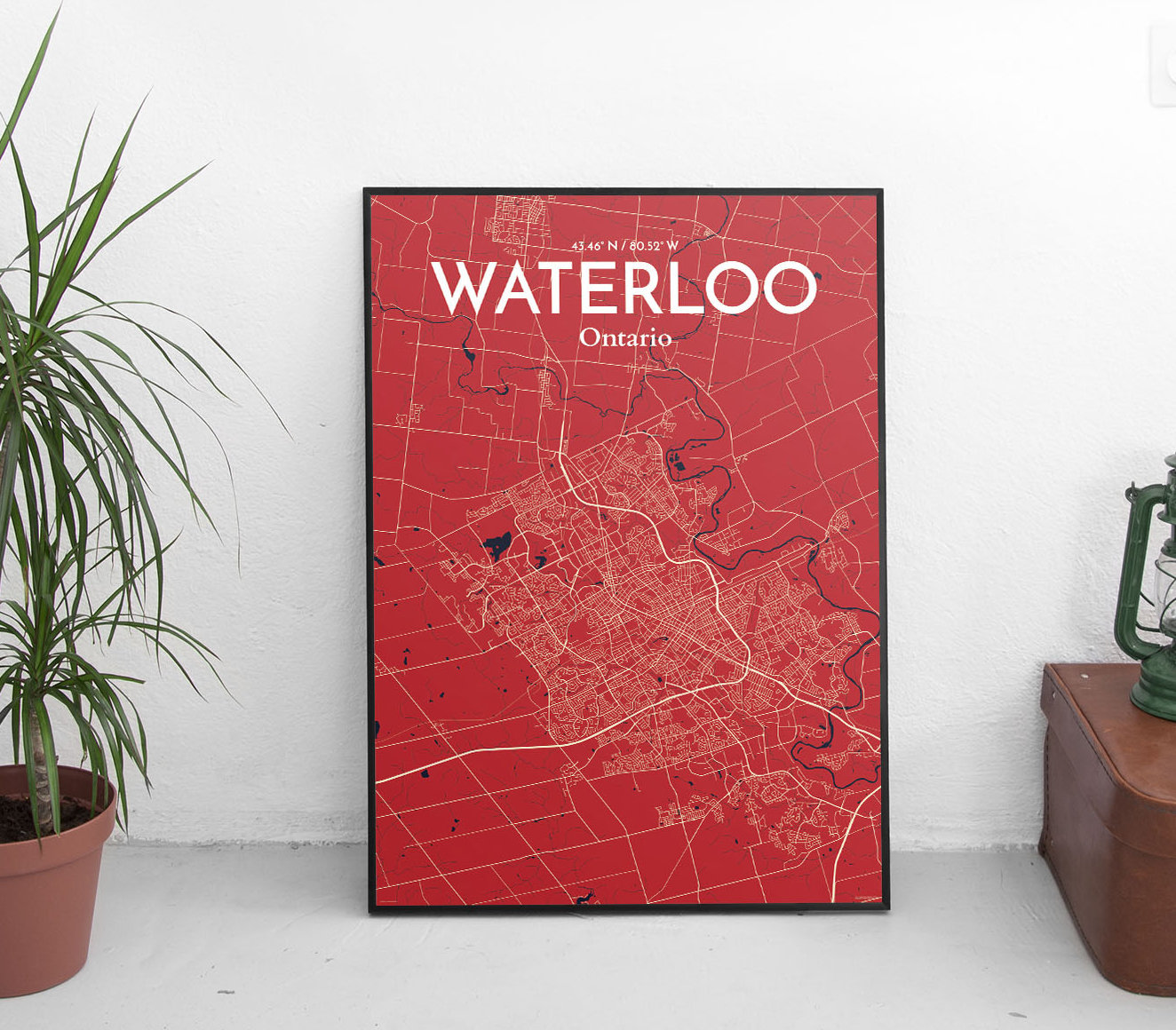 OurPoster.com 'Waterloo City Map' Graphic Art Print | Wayfair