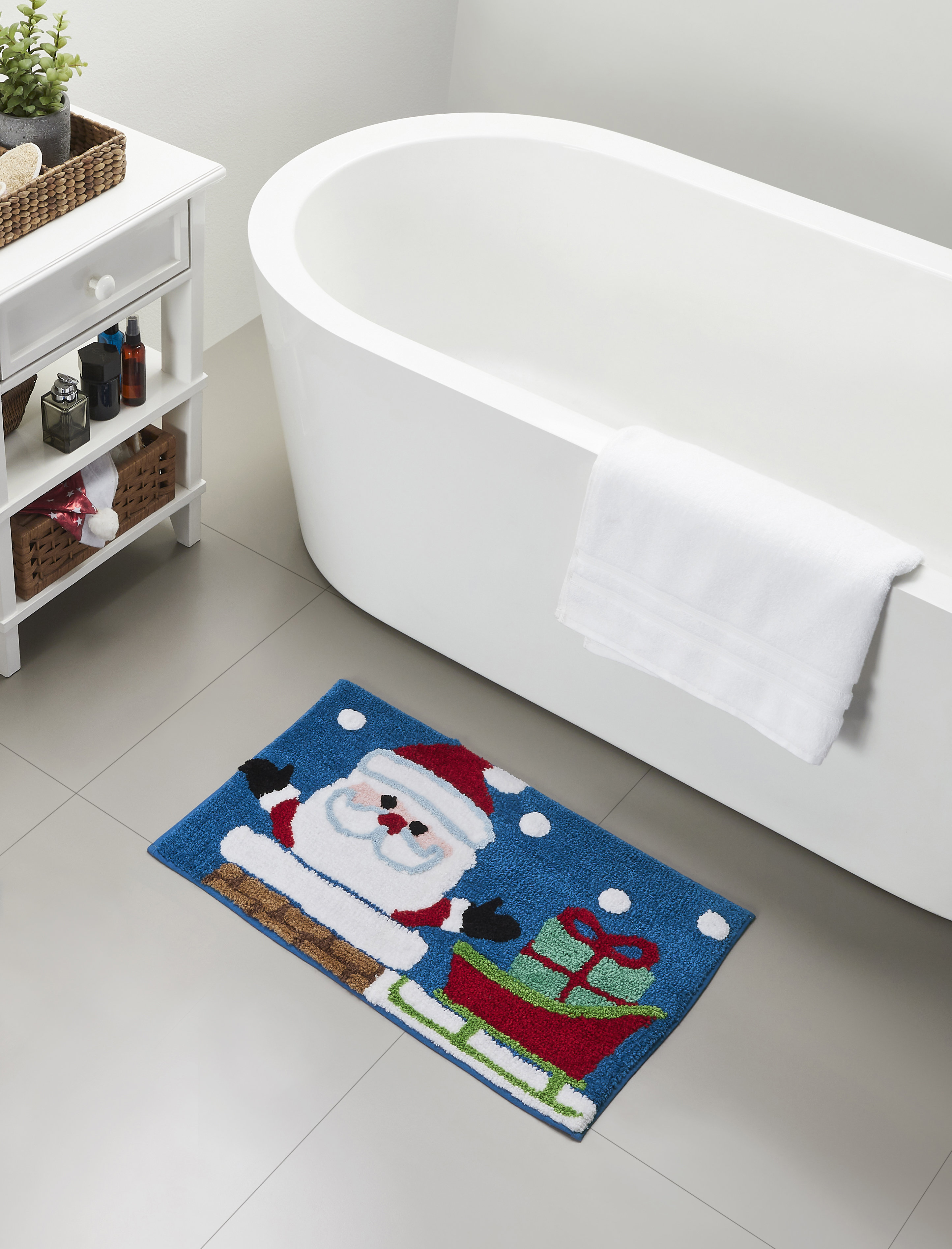 The Holiday Aisle® Christmas Santa Bath Rug 18" X 30" | Wayfair