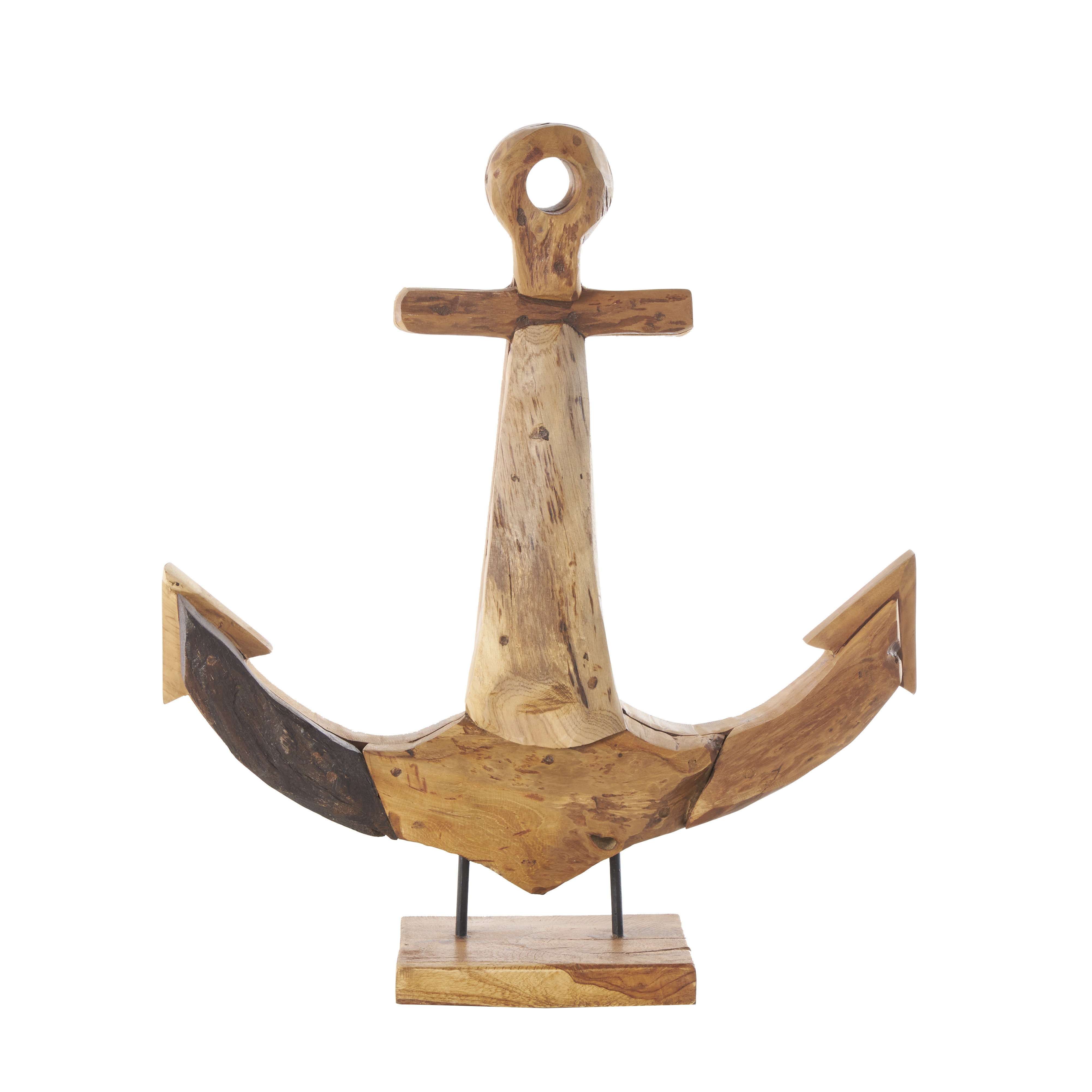 Breakwater Bay Korovia Teak Wood Handmade Anchor Sculpture with Mosaic ...