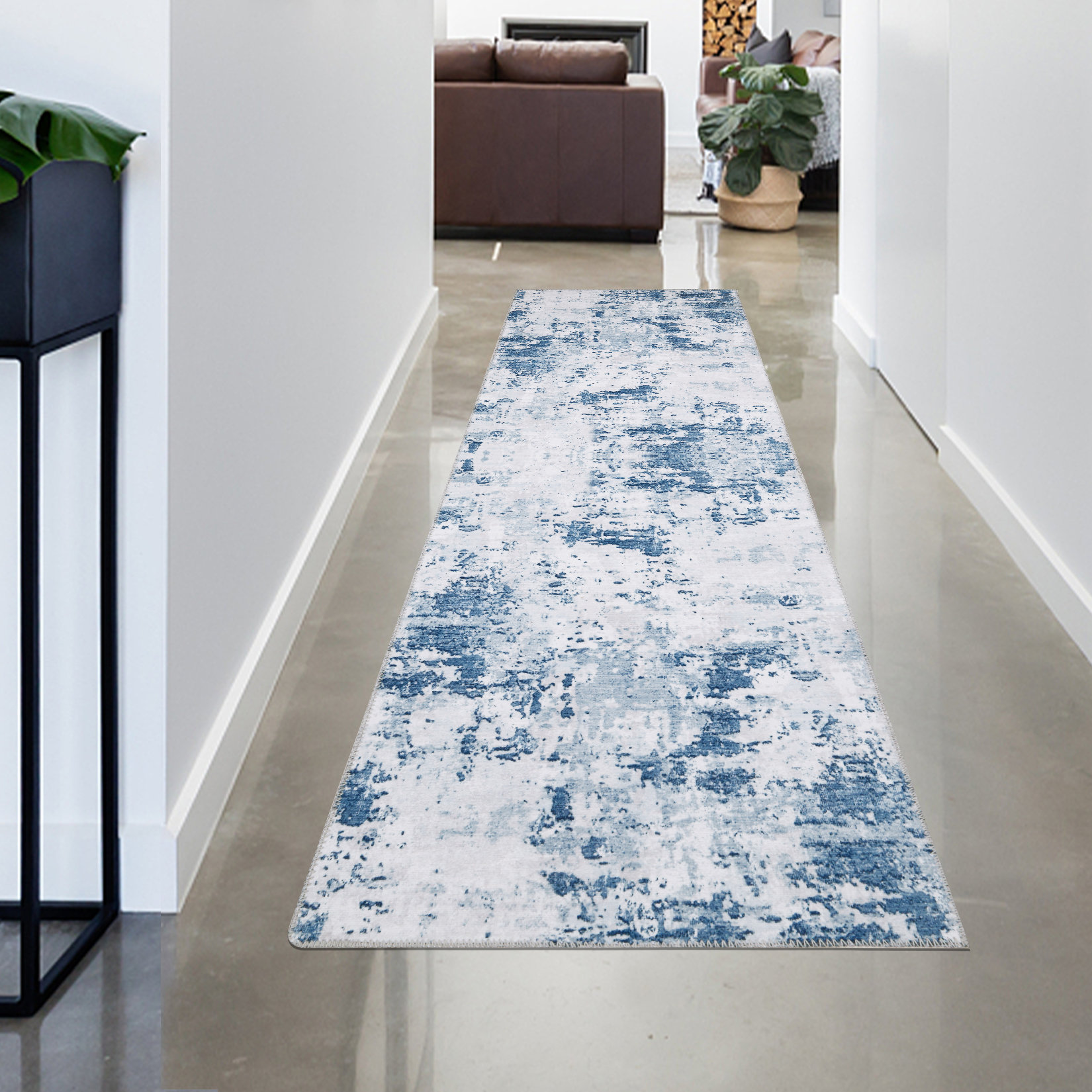 17 Stories Cou Machine Washable Abstract Indoor Rug | Wayfair