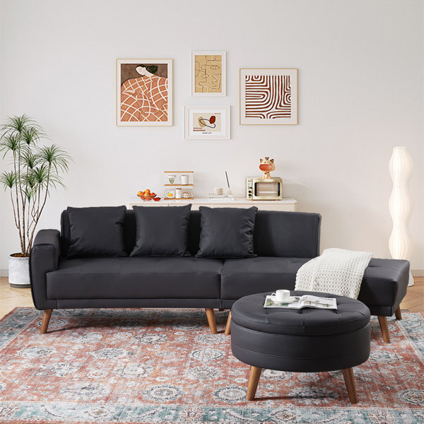 George Oliver Canapé modulaire en cuir 2 pièces Husnaa - Wayfair Canada