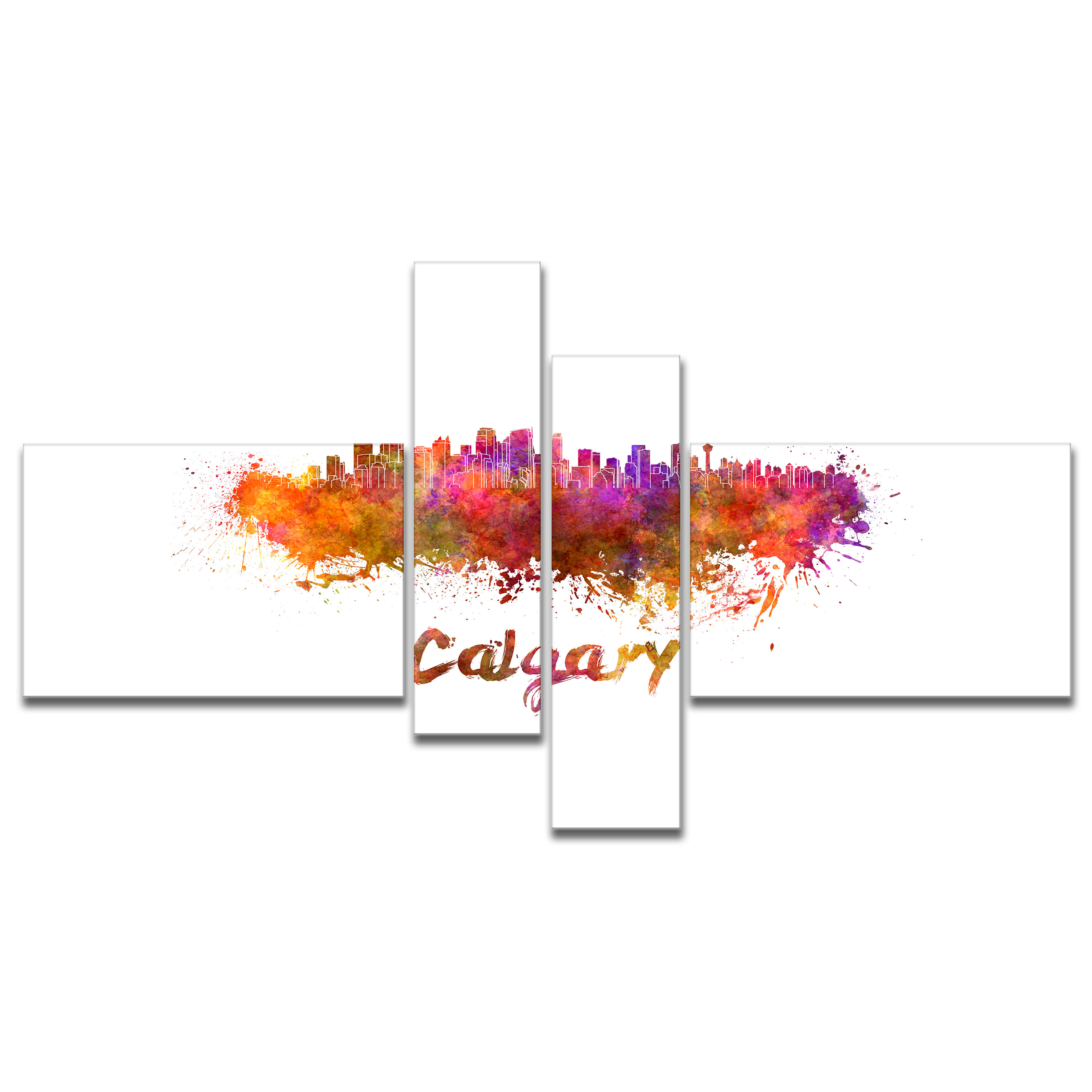 East Urban Home 'Calgary Skyline' Graphic Art Print Multi-Piece Image ...