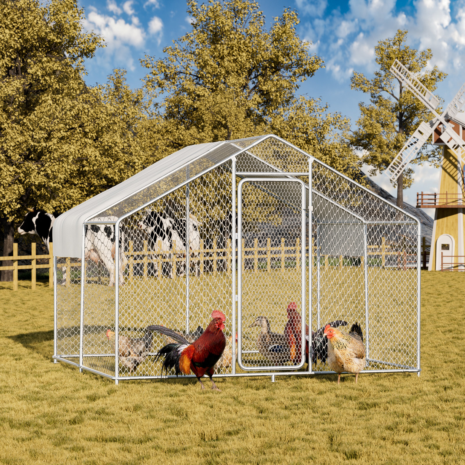 Tucker Murphy Pet™ Ehrfried 96.83 Square Feet Chicken Coop with Chicken ...