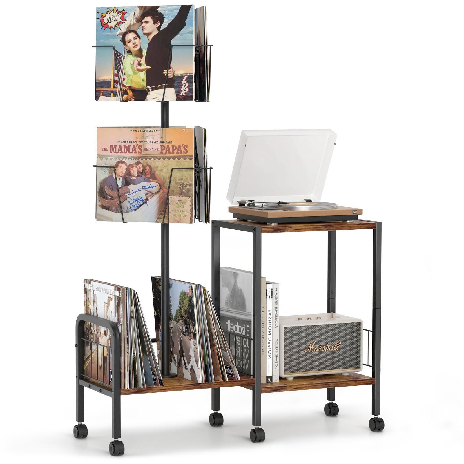 17 Stories Vinyl Record Storage Rotating, Record Player Table With ...