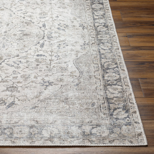 Ophelia & Co. Brackston Light Grey Machine Washable Area Rug | Wayfair