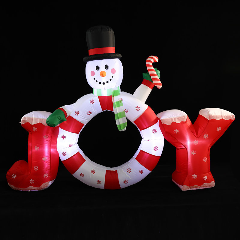 The Holiday Aisle® Snowman Joy with LED Lights Inflatable & Reviews ...