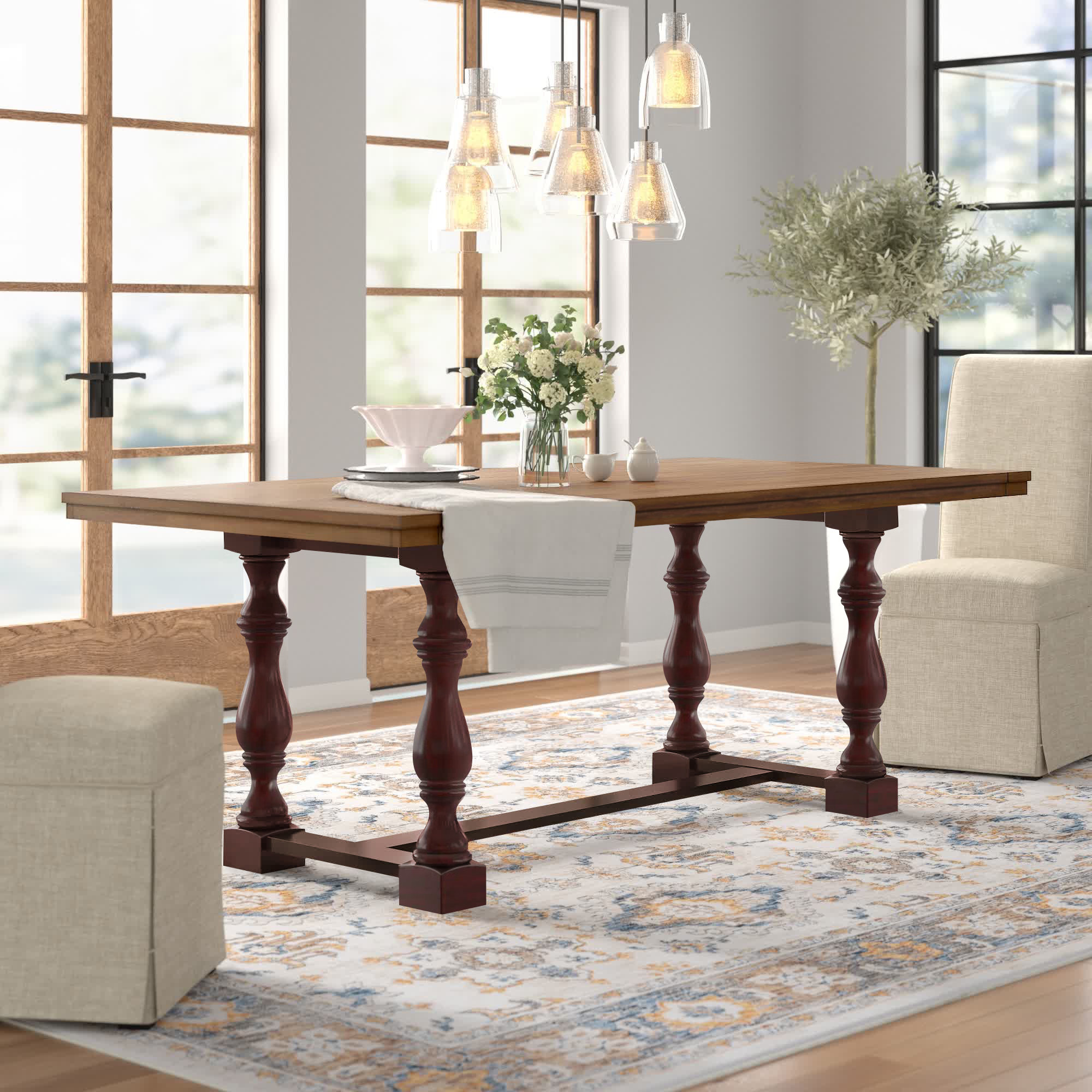 Three Posts™ Fortville Solid Wood Dining Table & Reviews | Wayfair
