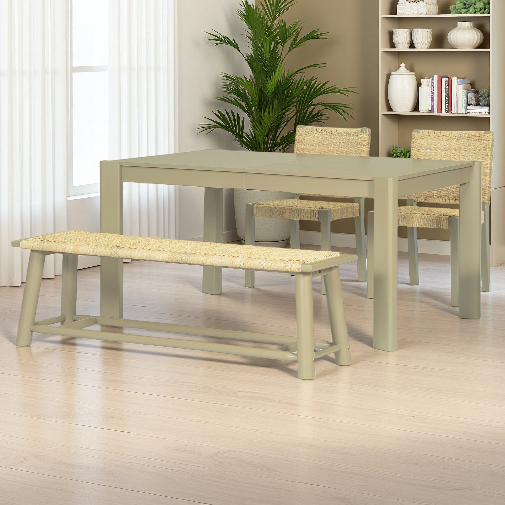 Bay Isle Home™ Modern Farmhouse Extendable Dining Table Set With Solid ...