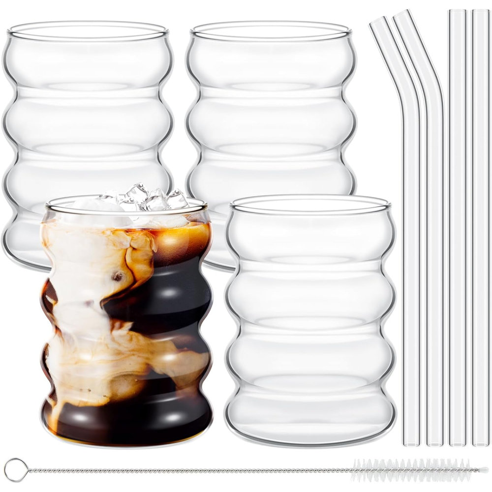 Wade Logan® Chenele Creative Ribbed Aesthetic Glassware | Wayfair