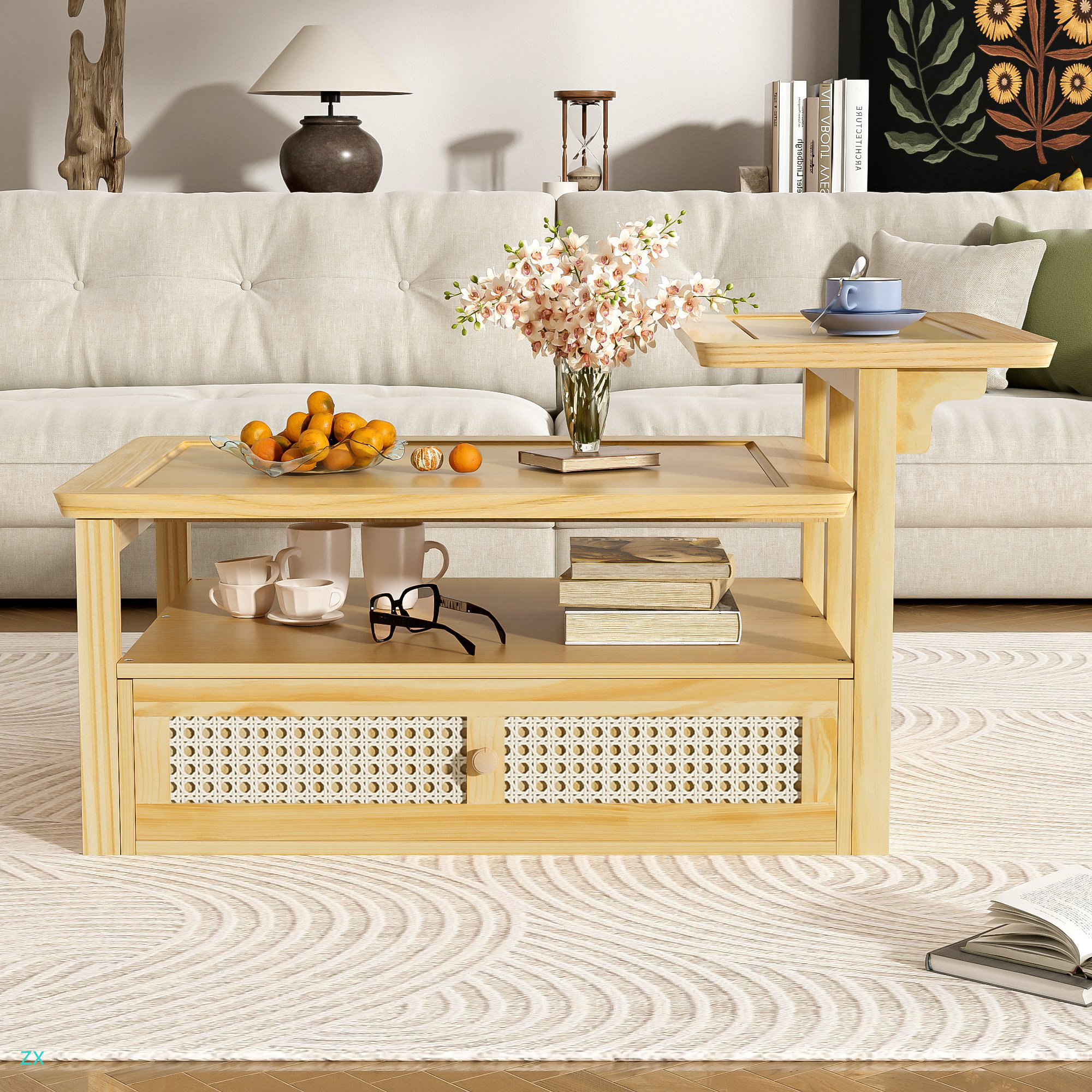 Wrought Studio™ Modern Coffee Table, Coffee Table With 1 Storage Shelf ...