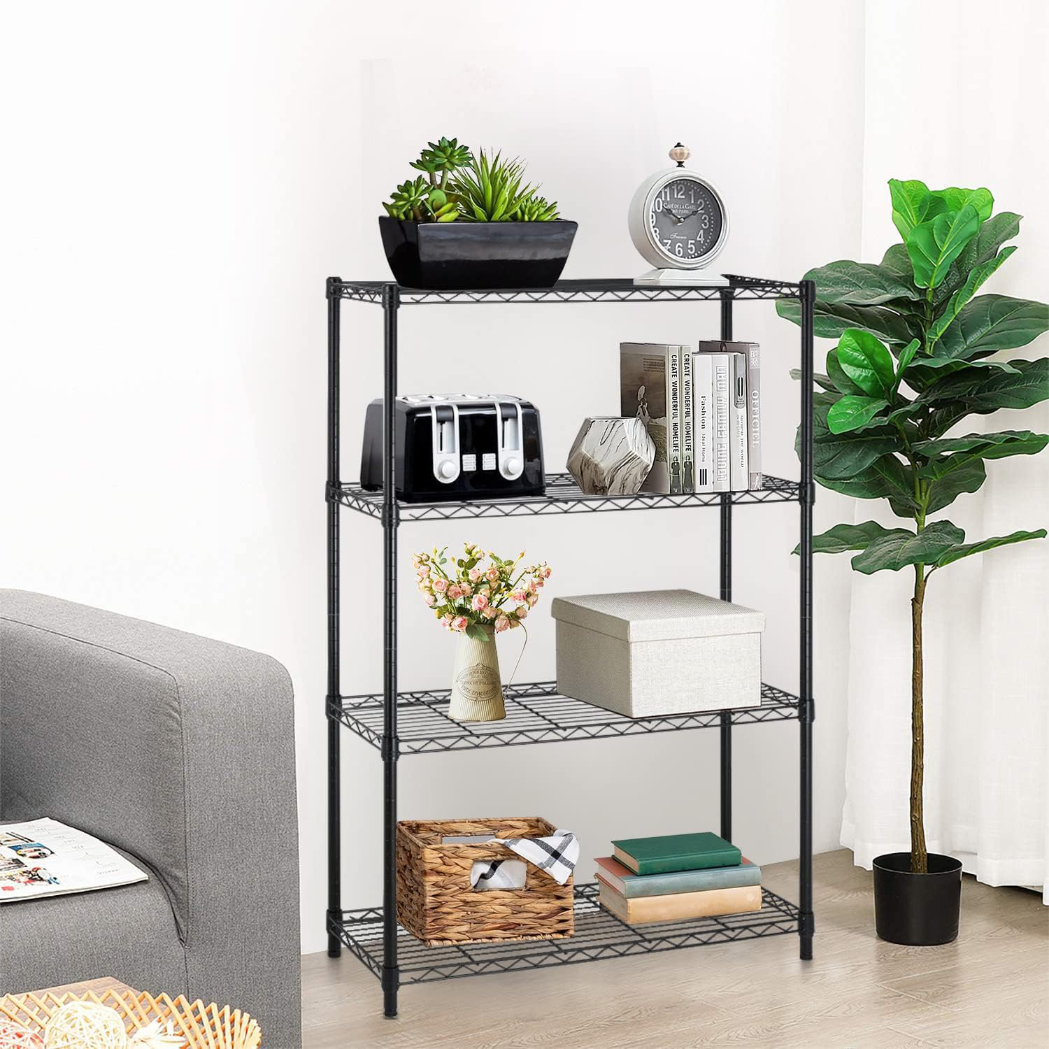 Rebrilliant Adjustable NSF-Certified Heavy-Duty Metal Wire Shelving ...