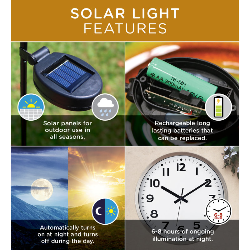 Regal Art & Gift Paradise Solar Clock - Bird & Reviews | Wayfair