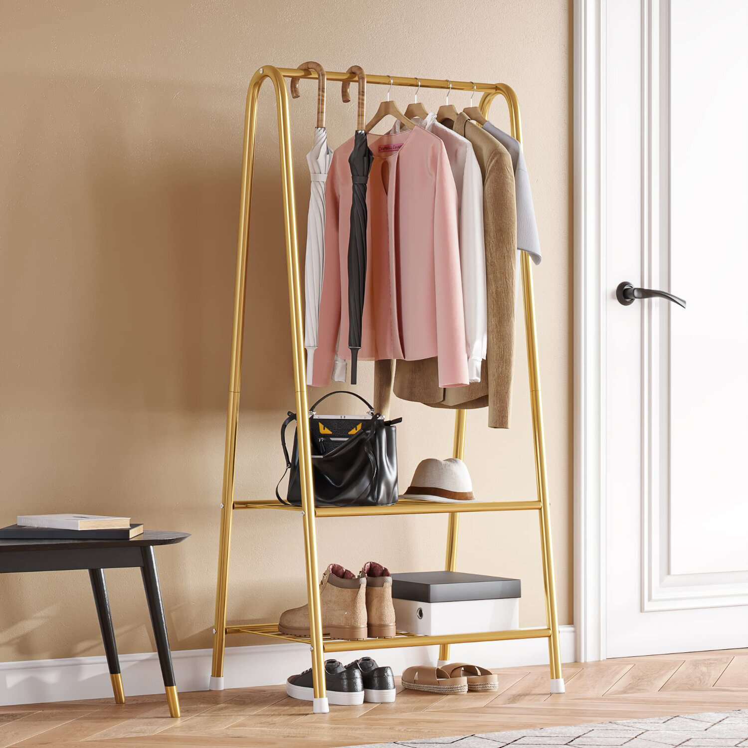 Mercer41 Metal Garment Rack, Freestanding Portable Metal Clothes Rack ...