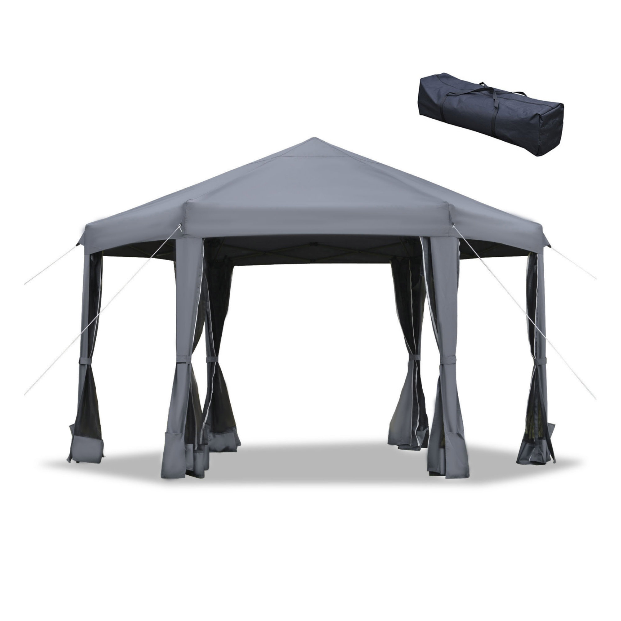 TONWIN Hexagonal Pop-Up Gazebo Tent Heavy-Duty Outdoor Canopy Tent Six ...