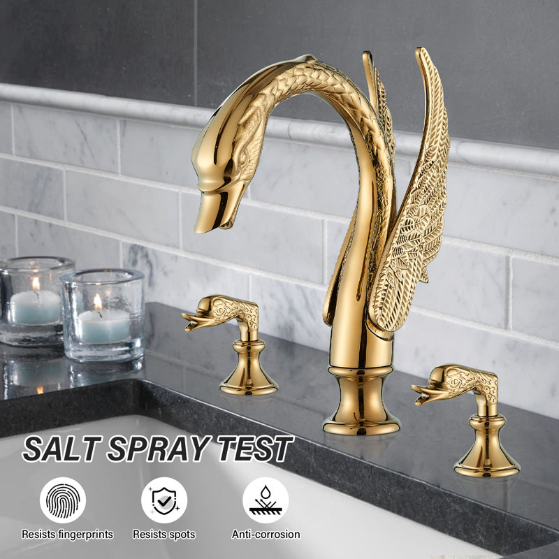 AlenArtWater Golden Bathroom Faucet-Luxury Swan Shape Sink Faucet 2 ...