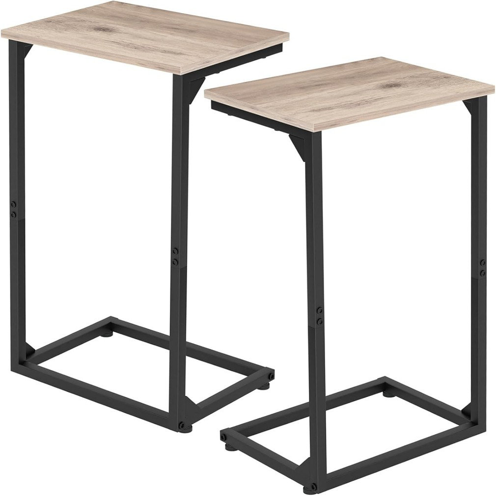 17 Stories C Shaped End Tables Set Of 2, Couch Side Tables That Slide ...
