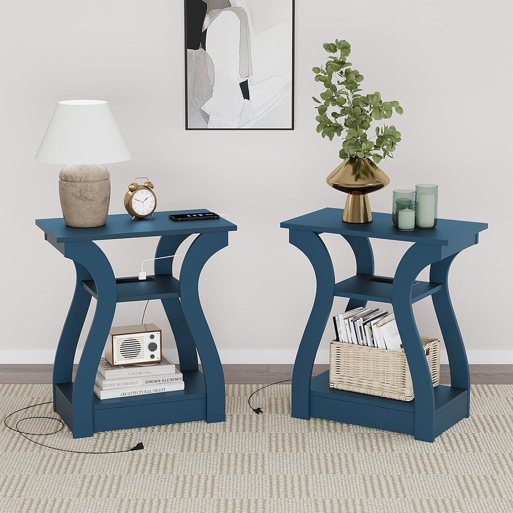 Lark Manor™ End Tables Living Room Set Of 2,End Table With Charging ...