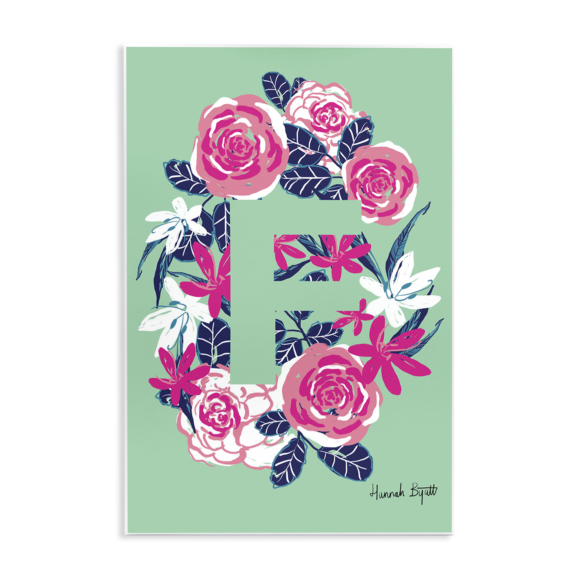 Stupell Industries Floral Bloom Letter F Wall Plaque Art by Hannah ...