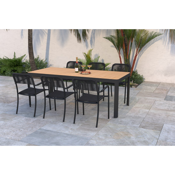 George Oliver Brix 82'' Rectangular 6 - Person Outdoor Dining Set ...