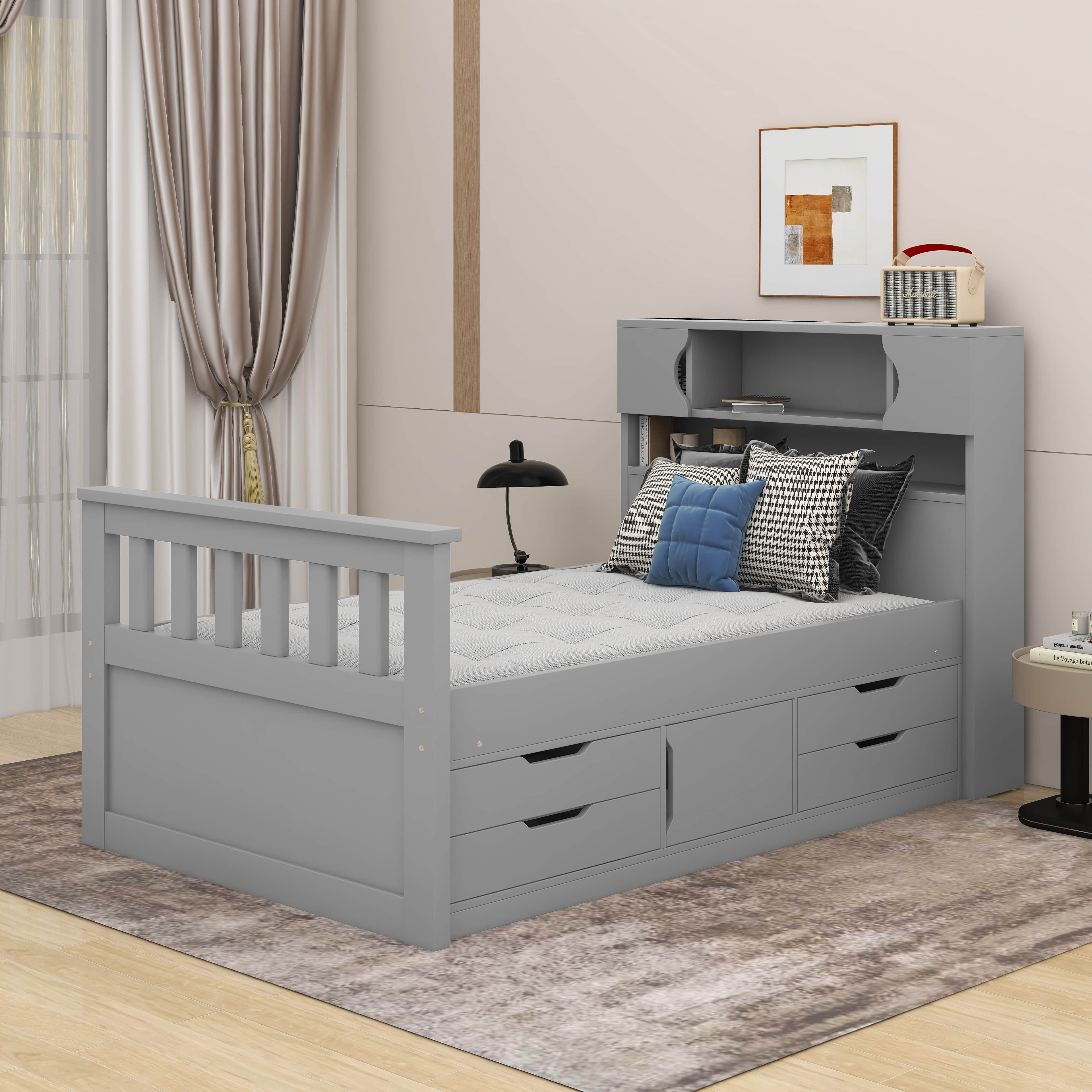 Red Barrel Studio Twin Size Captain Platform Bed Frame With Storage ...