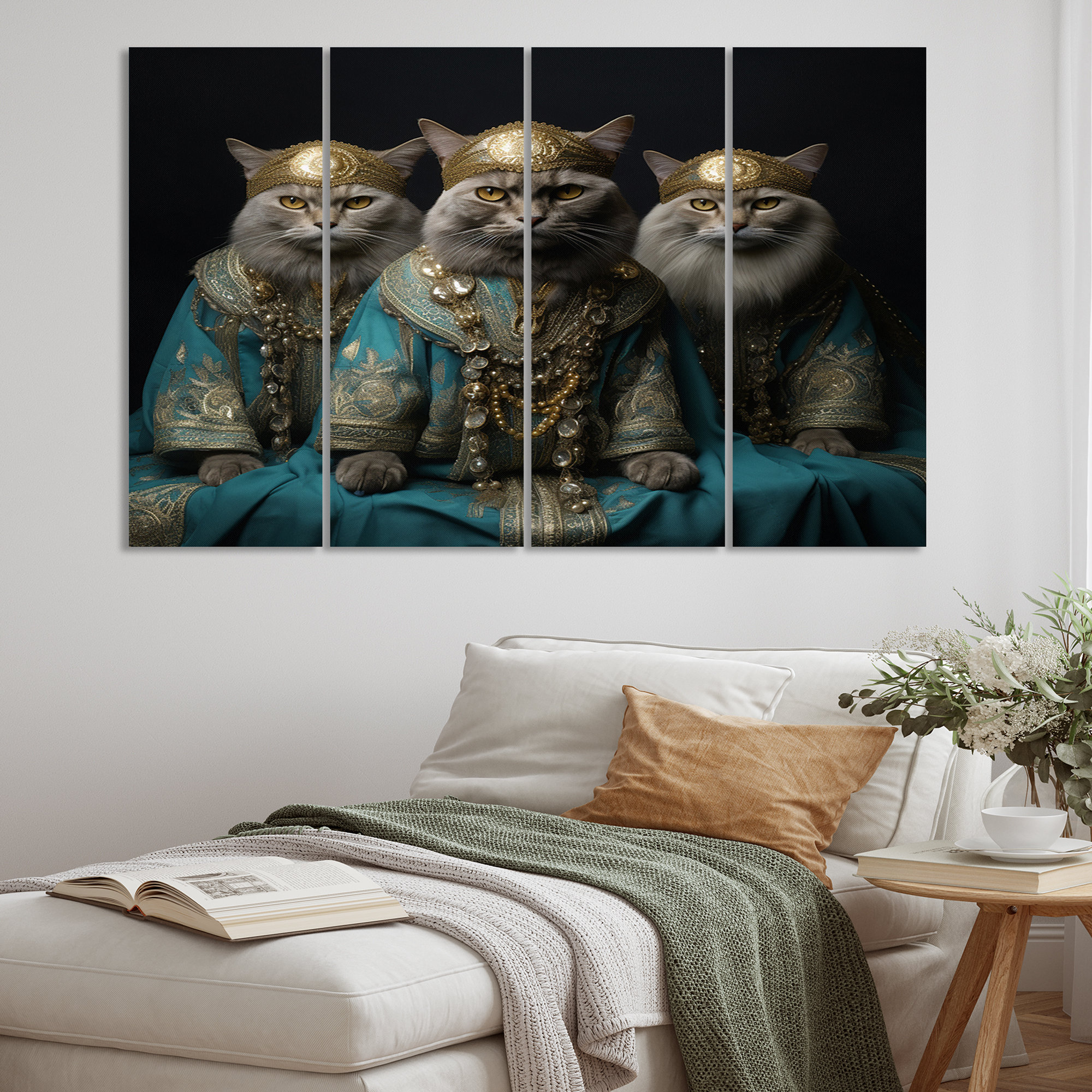 Trinx Turquoise Gracious Sultan Cats - Animals Cat Wall Art Living Room ...