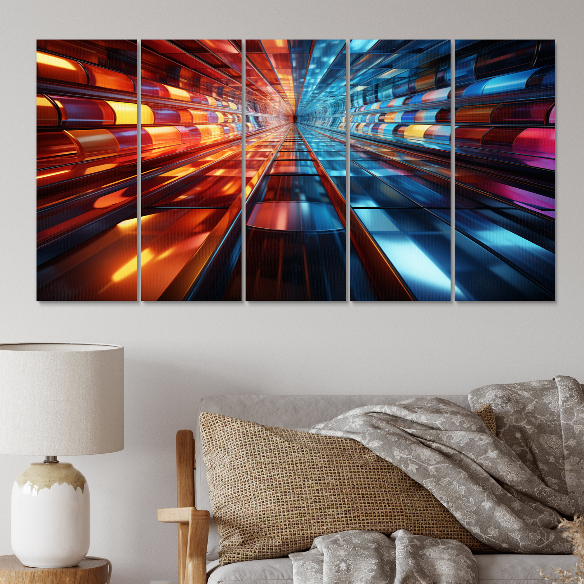 Ivy Bronx Colorful Tunnel Abstract Dimensions Bold - Abstract Canvas ...