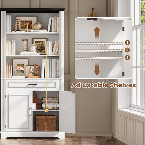 Lark Manor™ 70 In Tall Bookshelf Farmhouse Bookcases With Doors And ...