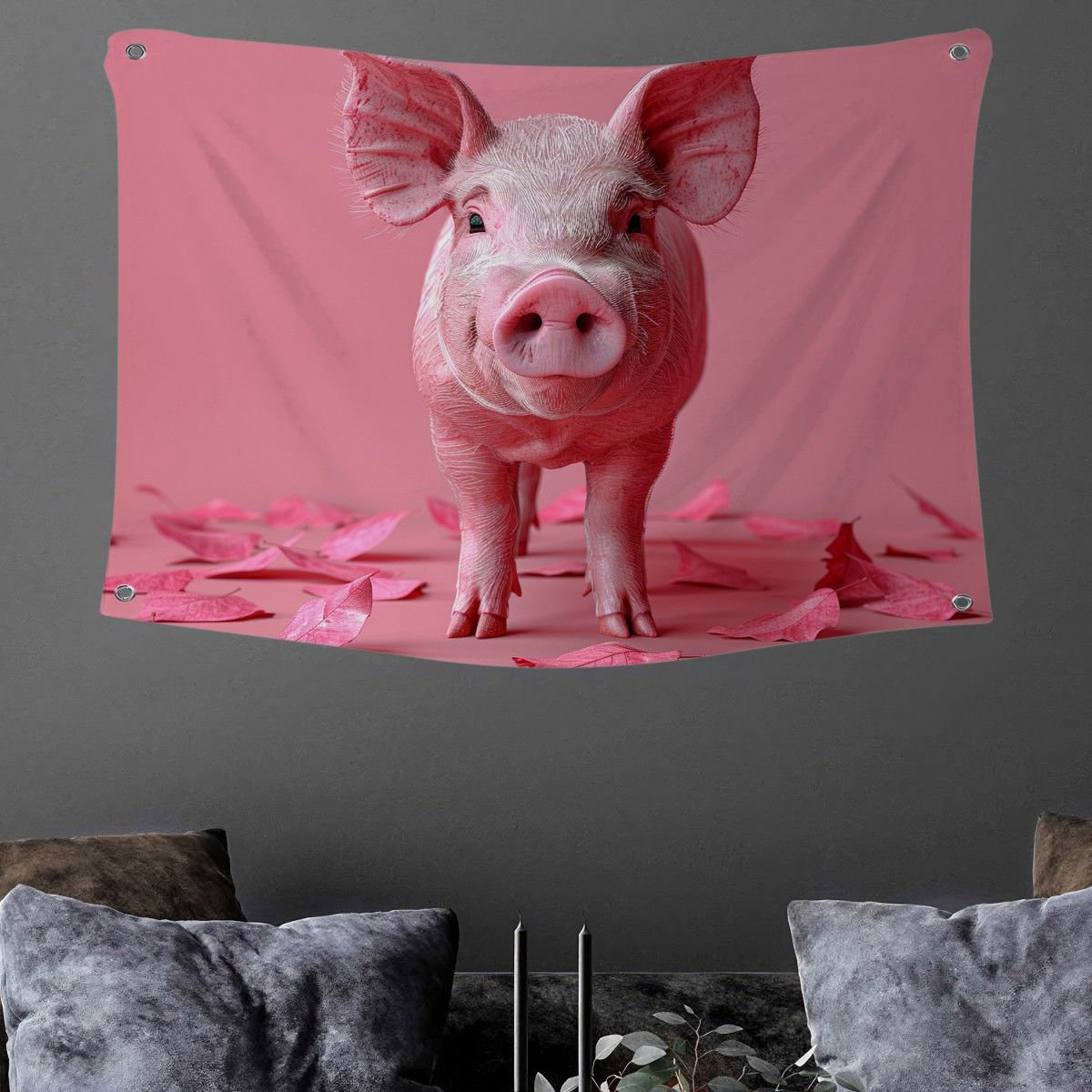 East Urban Home Pig Wall Tapestry - Animal Wall Decor | Wayfair