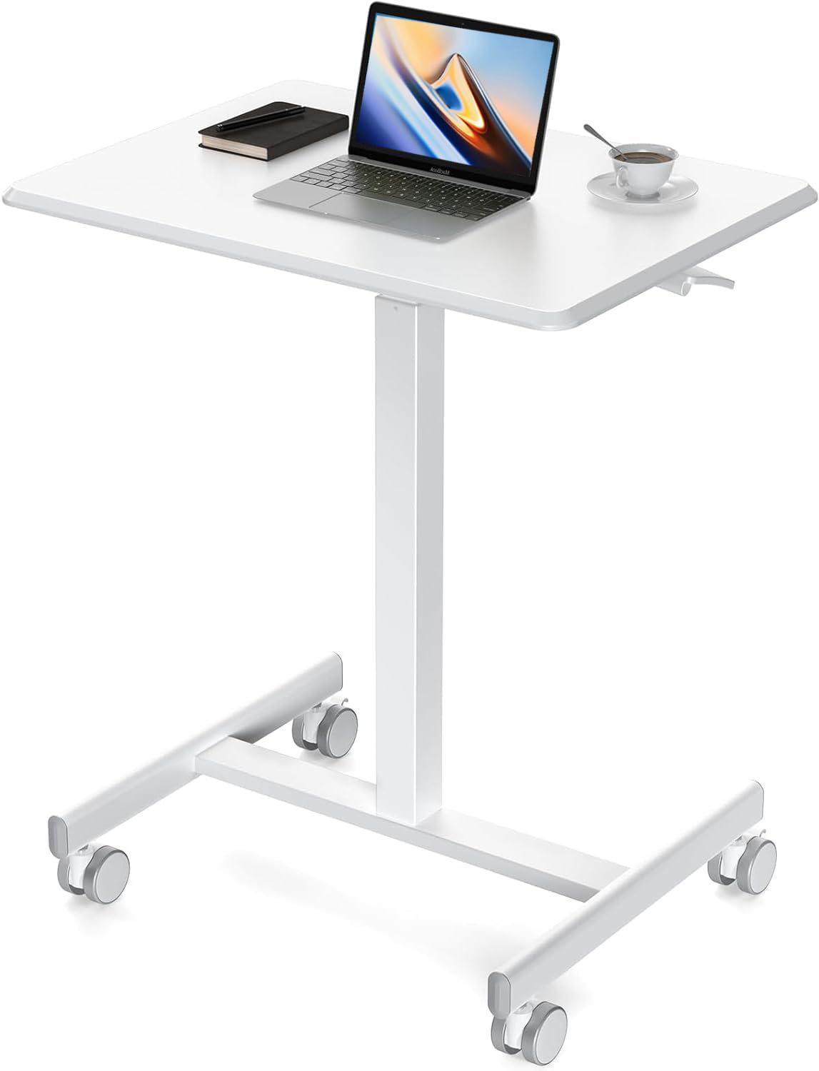 HUDSON & ASHTON LLC Mobile Small Sit-Stand Desk With Lockable Wheels ...