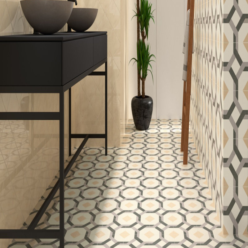 The Tile Life DaVinci 7.9" x 7.9" Porcelain Patterned Wall & Floor Tile ...